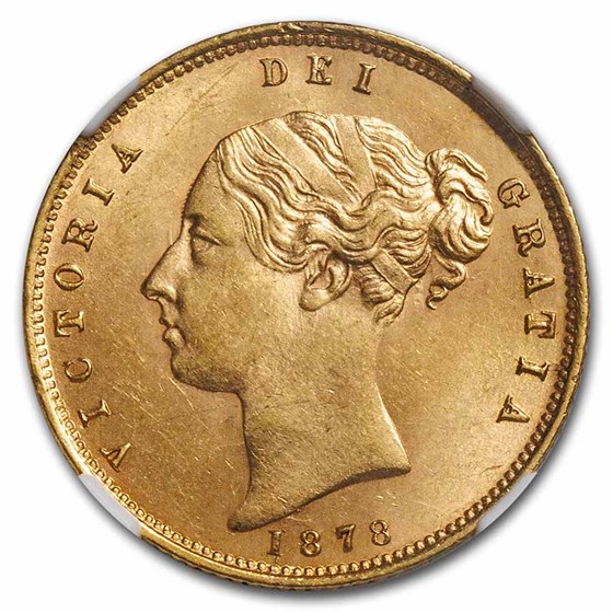 Buy 1878 Great Britain Au 1/2 Sovereign Victoria Young Head MS-63 NGC | APMEX