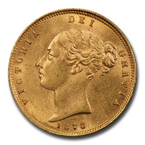 1878 Great Britain Gold 1/2 Sovereign Victoria MS-62 PCGS
