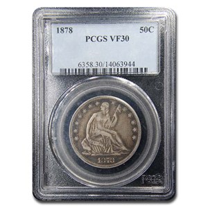 Buy 1878 Liberty Seated Half Dollar VF-30 PCGS | APMEX