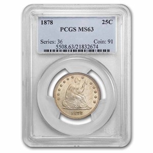 1878 Liberty Seated Quarter MS-63 PCGS