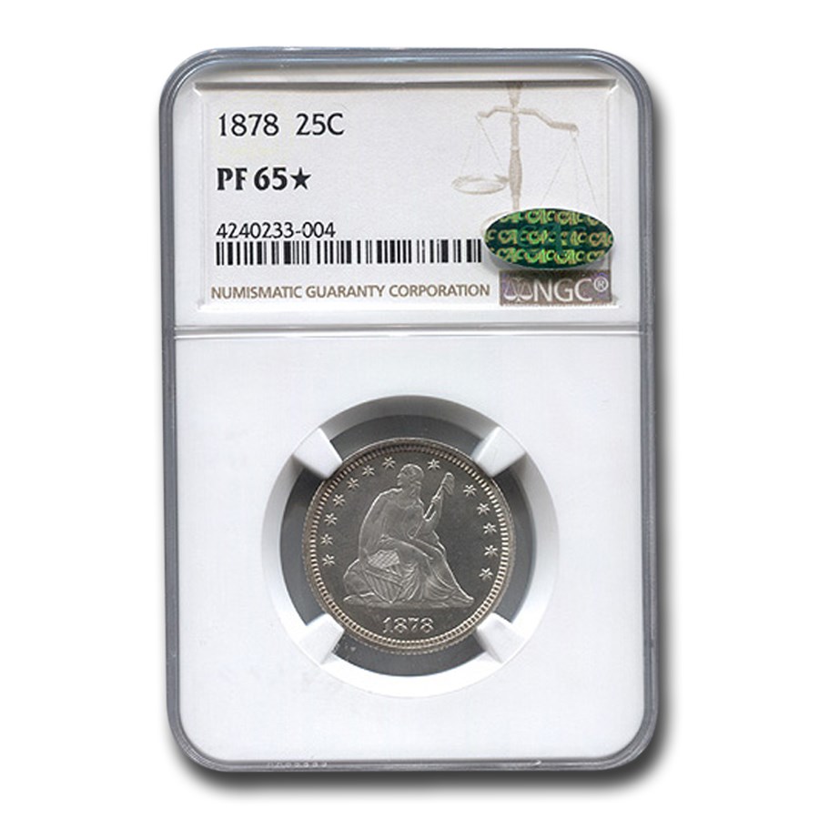 Buy 1878 Liberty Seated Quarter PF-65* NGC CAC | APMEX