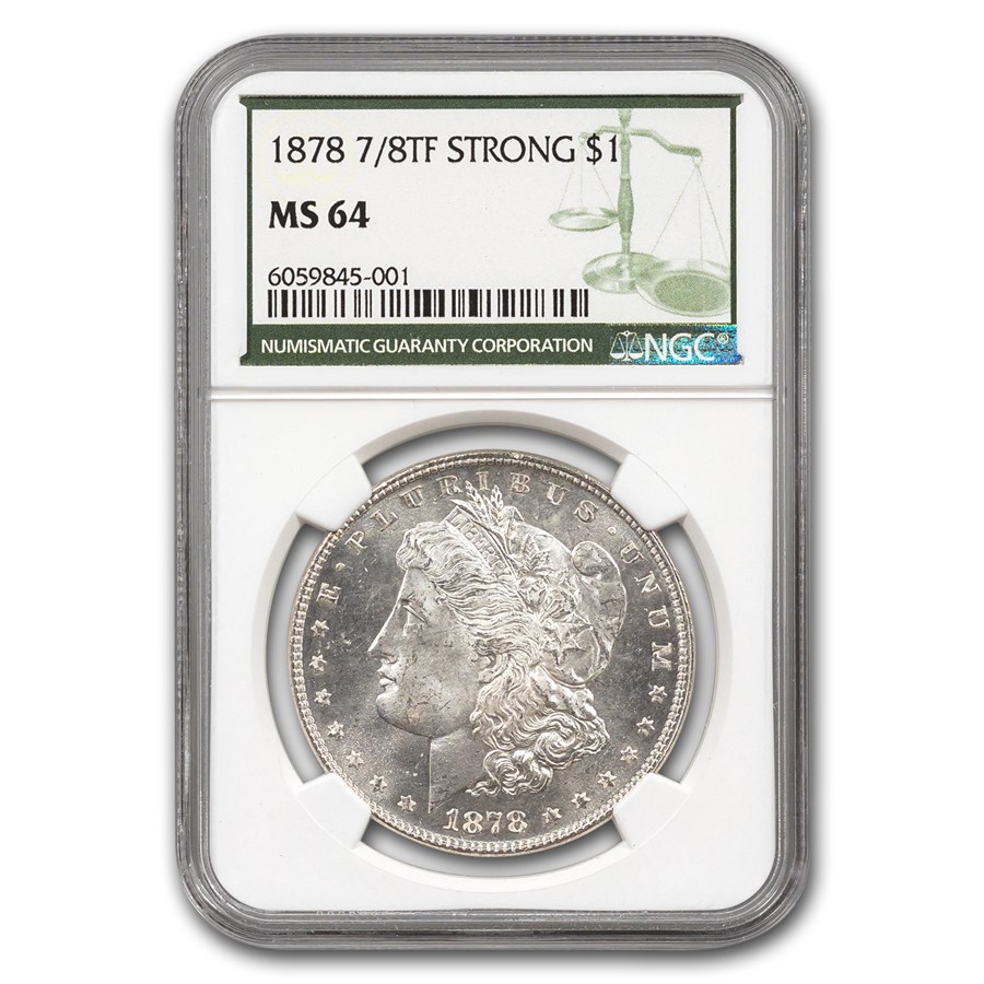 Buy 1878 Morgan Dollar 7/8 TF MS-64 NGC (Strong, Green Label) | APMEX