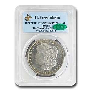 Buy 1878 Morgan Dollar 7/8 TF MS-64 PCGS CAC (DMPL) | APMEX