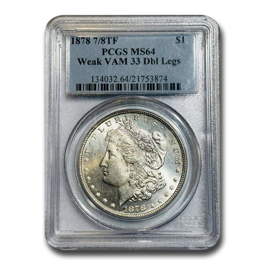 Buy 1878 Morgan Dollar 7/8 TF MS-64 PCGS (Weak, DBL Legs, VAM-33) | APMEX