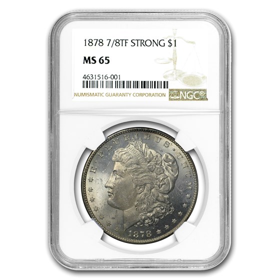 Buy 1878 Morgan Dollar 7/8 TF MS-65 NGC (Strong) (Toned) | APMEX