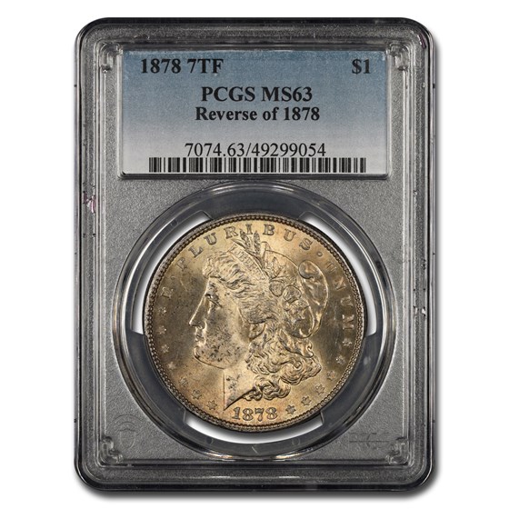Buy 1878 Morgan Dollar 7 TF Rev of 78 MS-63 PCGS (Toned) | APMEX