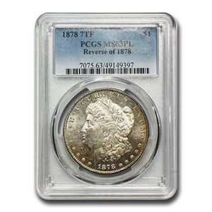 Buy 1878 Morgan Dollar 7 TF Rev of 78 MS-63 PL Proof Like PCGS | APMEX