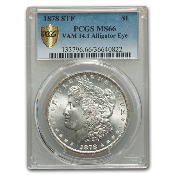 Buy 1878 Morgan Dollar 8 TF MS-66 PCGS (VAM 14.1 Alligator Eye) | APMEX