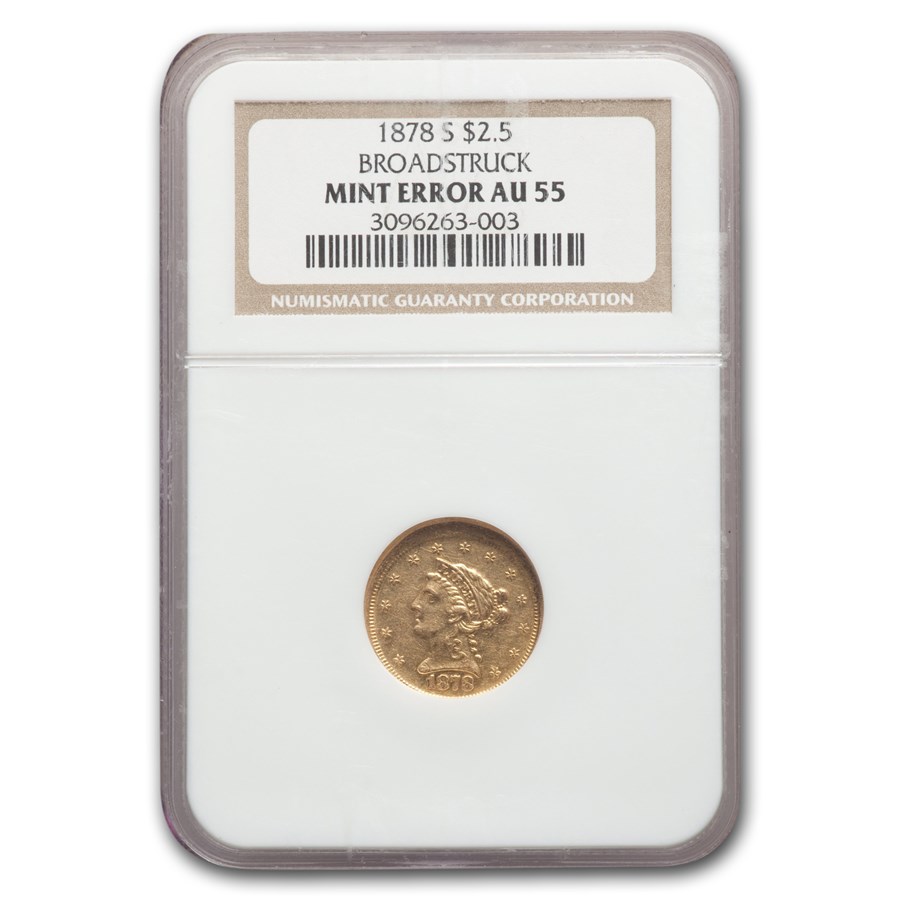 Buy 1878-S $2.50 Liberty Gold Quarter Eagle AU-55 NGC (Broadstruck) | APMEX