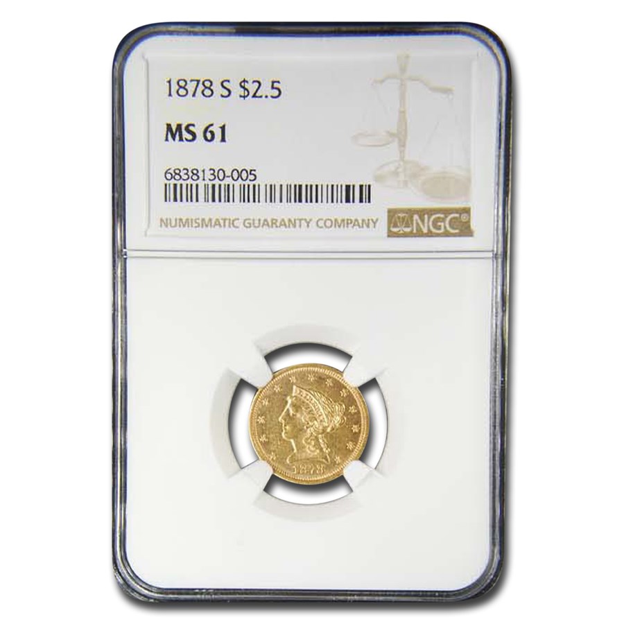 Buy 1878-S $2.50 Liberty Gold Quarter Eagle MS-61 NGC | APMEX