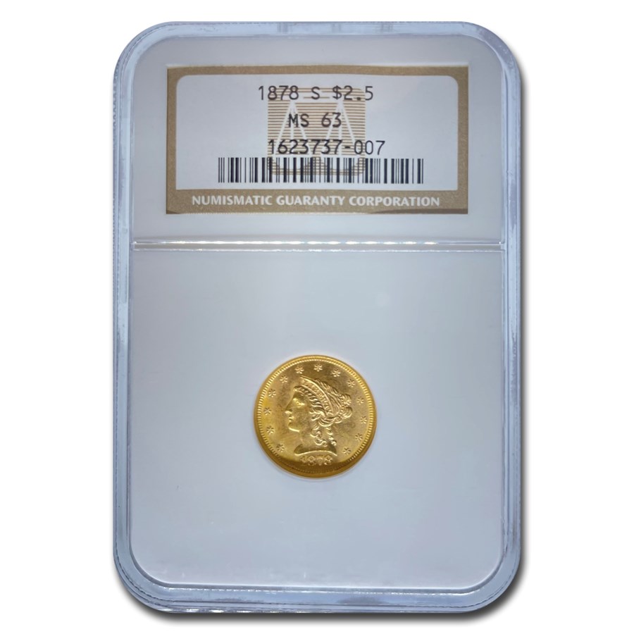 Buy 1878-S $2.50 Liberty Gold Quarter Eagle MS-63 NGC | APMEX