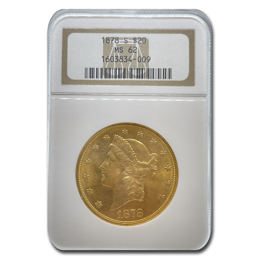 Buy 1878-S $20 Liberty Gold Double Eagle MS-62 NGC | APMEX