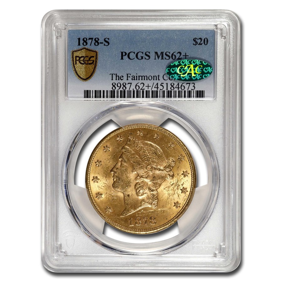 Buy 1878-S $20 Liberty Gold Double Eagle MS-62+ PCGS CAC | APMEX