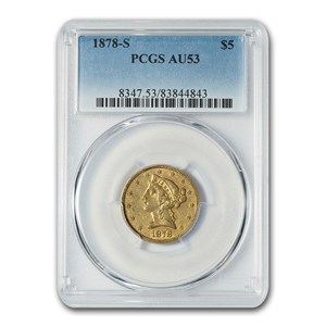 Buy 1878-S $5 Liberty Gold Half Eagle AU-53 PCGS | APMEX