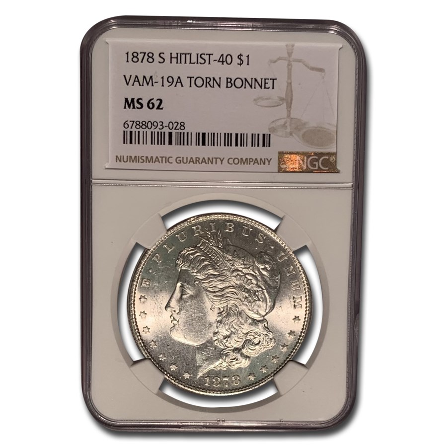 Buy 1878-S Morgan Dollar MS-62 NGC (VAM-19A Torn Bonnet, Hitlist-40 ...