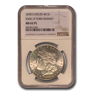 Buy 1878-S Morgan Dollar PL MS-62 NGC (VAM-19 Torn Bonnet Hitlist 40 ...