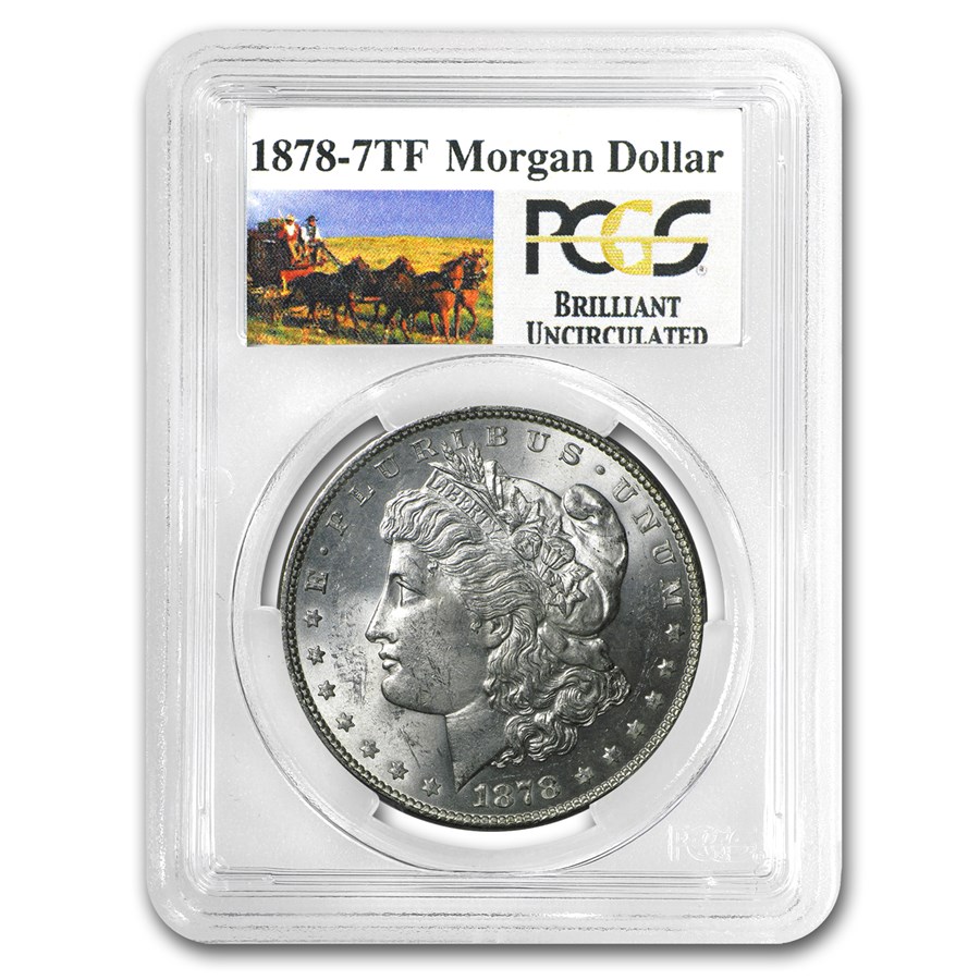 Buy 1878 Stage Coach Morgan Dollar 7 TF Rev of 78 BU PCGS | APMEX
