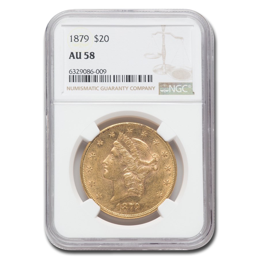 Buy 1879 $20 Liberty Gold Double Eagle AU-58 NGC | APMEX