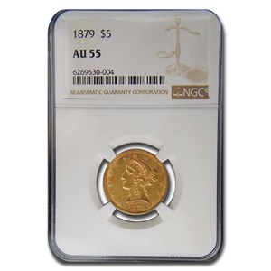 Buy 1879 $5 Liberty Gold Half Eagle AU-55 NGC | APMEX