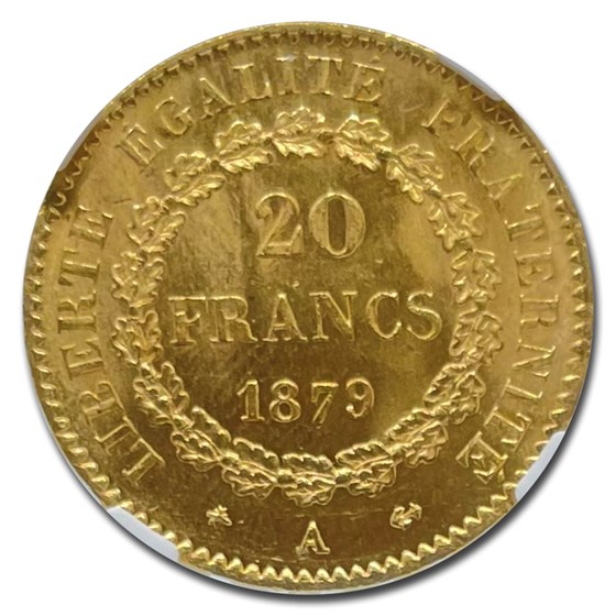 Buy 1879-A France Gold 20 Francs Angel MS-65 NGC | APMEX