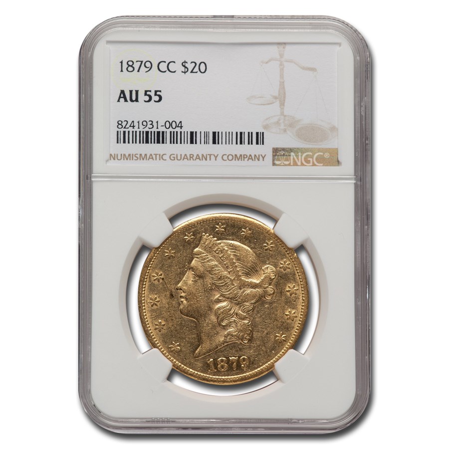 Buy 1879-CC $20 Liberty Gold Double Eagle AU-55 NGC | APMEX