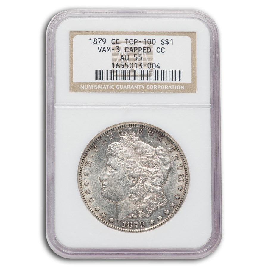 Buy 1879-CC Morgan Dollar AU-55 NGC (VAM-3 Capped CC) | APMEX