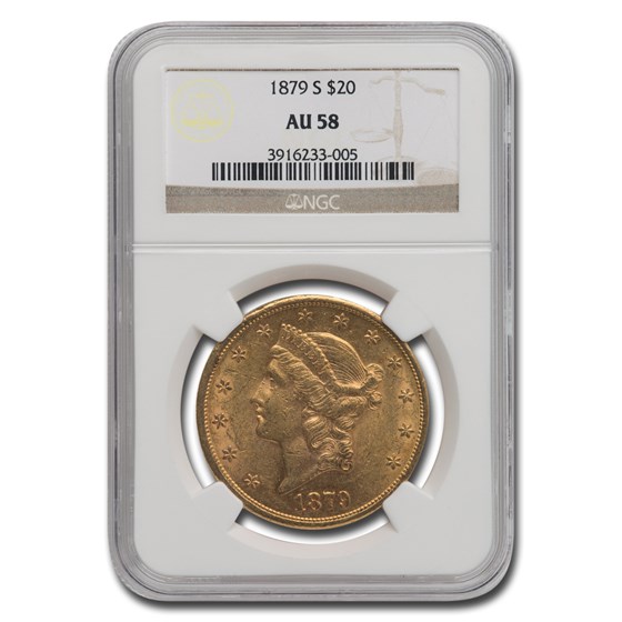 Buy 1879-S $20 Liberty Gold Double Eagle AU-58 NGC | APMEX