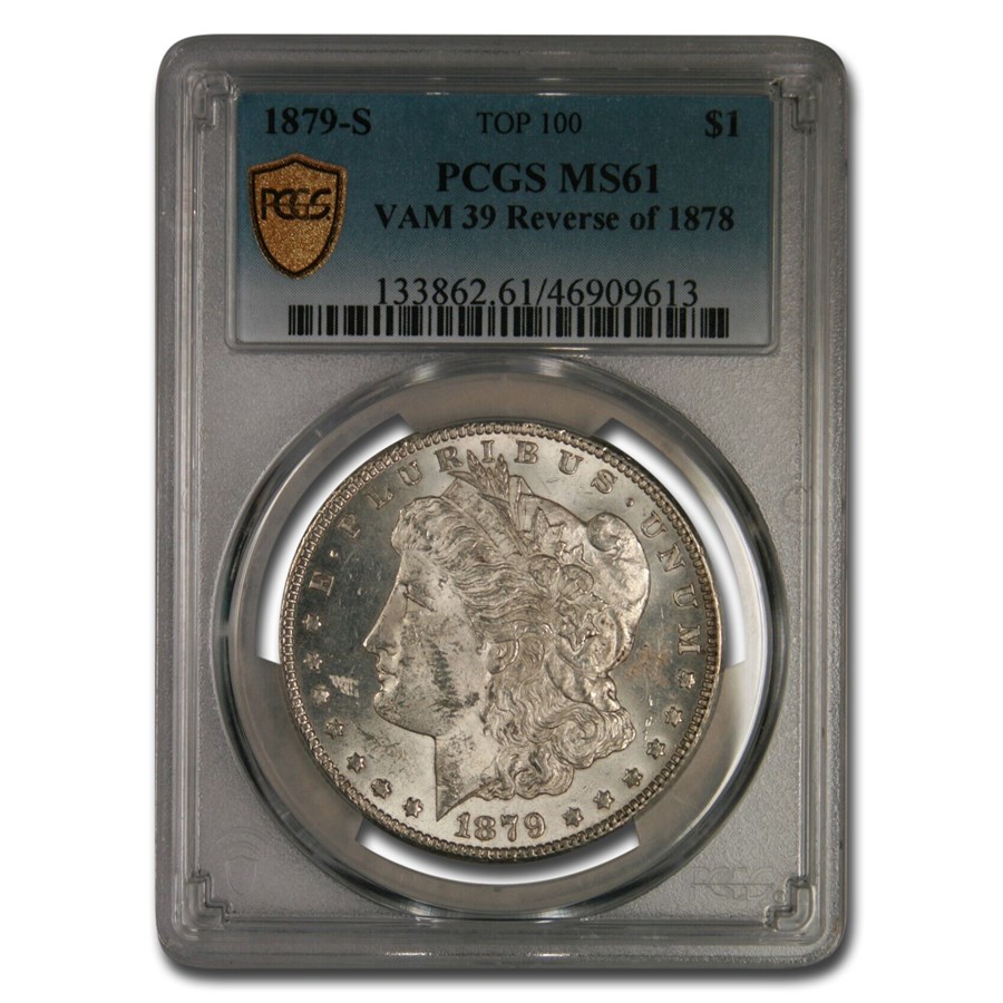 Buy 1879-S Morgan Dollar MS-61 PCGS (VAM-39 Reverse of 1878, Top-100) | APMEX