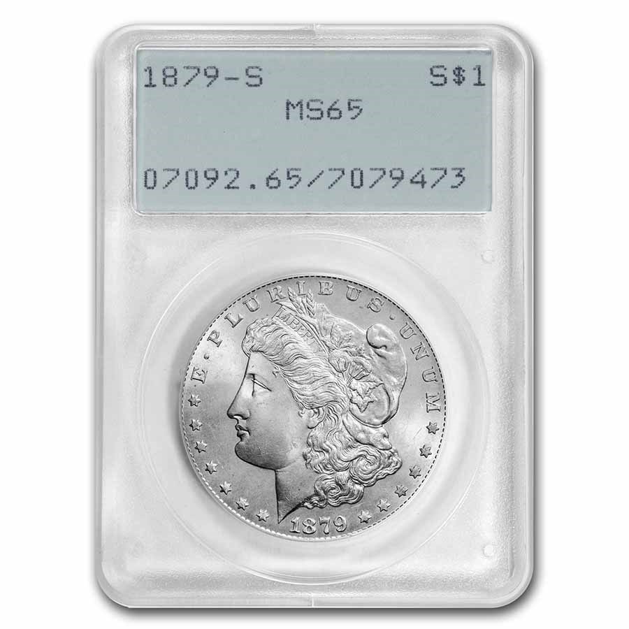 Buy 1879-S Morgan Dollar MS-65 PCGS (Old Rattler Holder) | APMEX