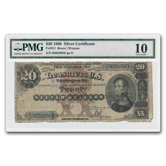 Buy 1880 $20 Silver Certificate Stephen Decatur VG-10 PMG | APMEX