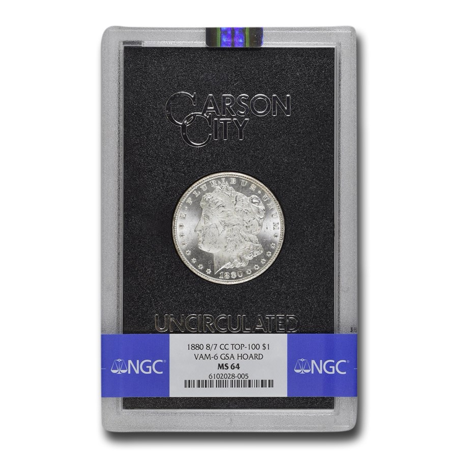 Buy 1880-CC Morgan Dollar 8/7 MS-64 NGC (GSA, VAM-6 Top-100) | APMEX