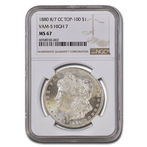 Buy 1880-CC Morgan Dollar 8/7 MS-67 NGC (VAM-5 High 7 Top-100) | APMEX