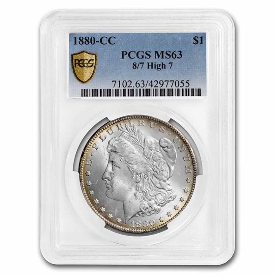 Buy 1880-CC Morgan Dollar 8/High 7 MS-63 PCGS | APMEX