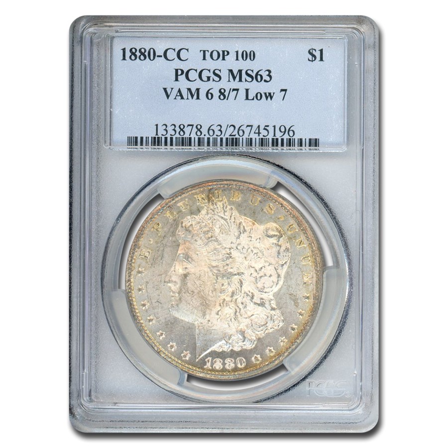 Buy 1880-CC Morgan Dollar MS-63 PCGS (VAM 6 8/7 Low 7) | APMEX