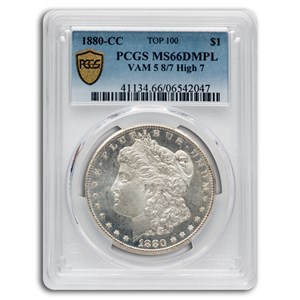 1880-CC Morgan Dollar MS-66 PCGS (VAM 5 8/7, High 7, DMPL)