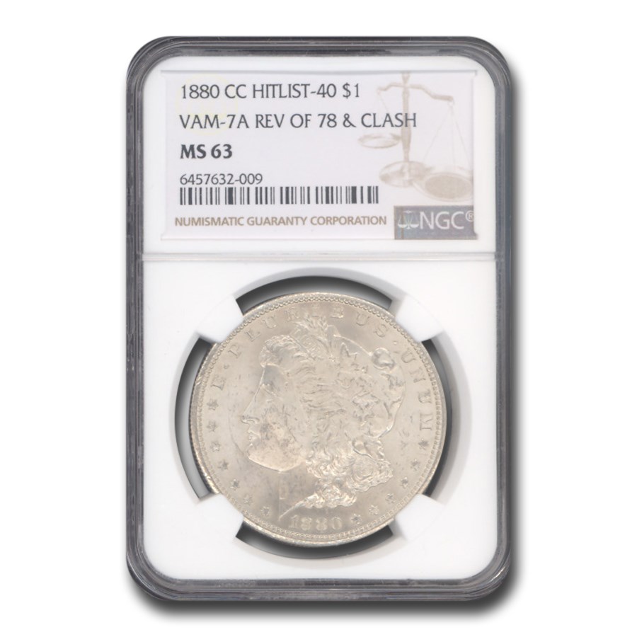 Buy 1880-CC Morgan Dollar MS-63 VAM-7A Rev 78 Clash | APMEX