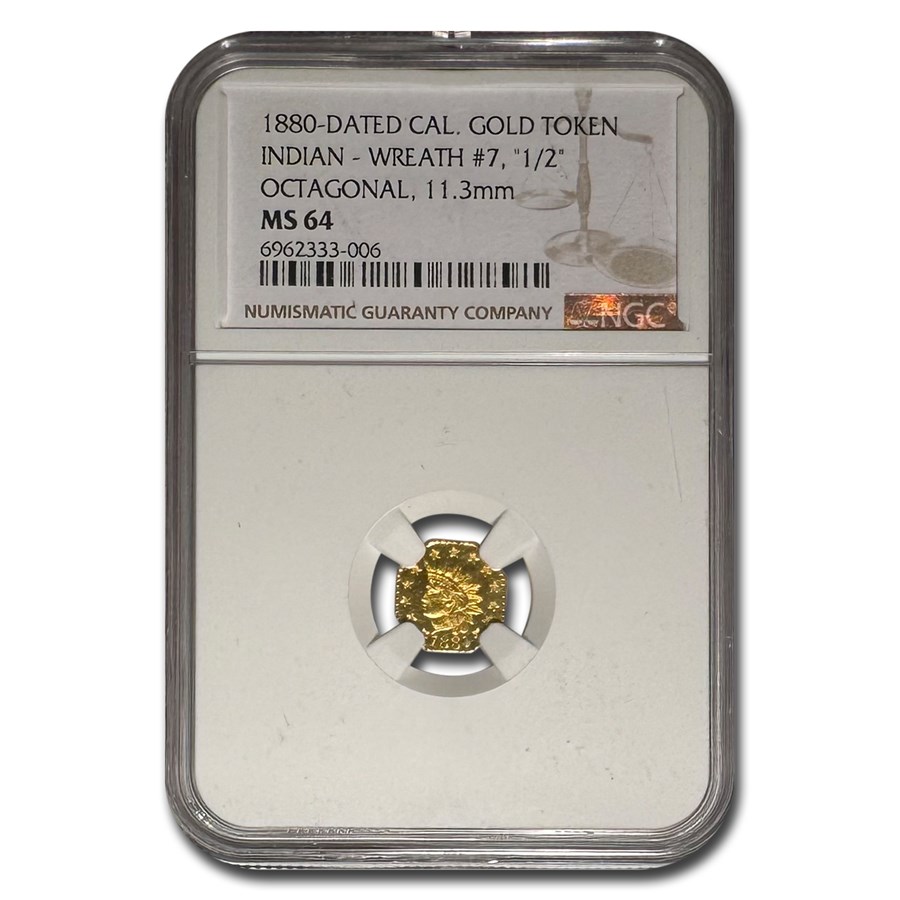 Buy 1880 Indian Octagonal 50 Cent Gold Wreath MS-64 | APMEX