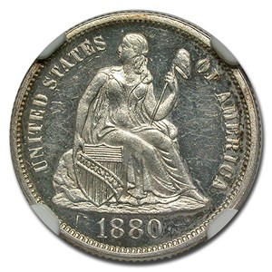 Buy 1880 Liberty Seated Dime PF-62 Cameo NGC | APMEX