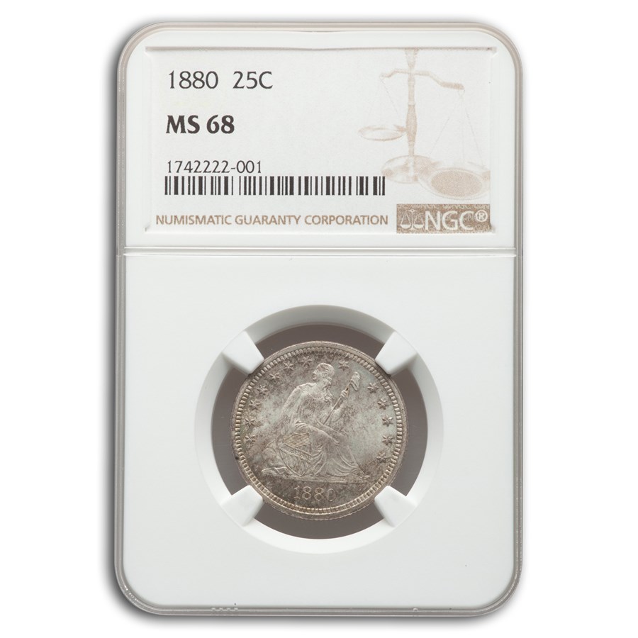 Buy 1880 Liberty Seated Quarter MS-68 NGC | APMEX