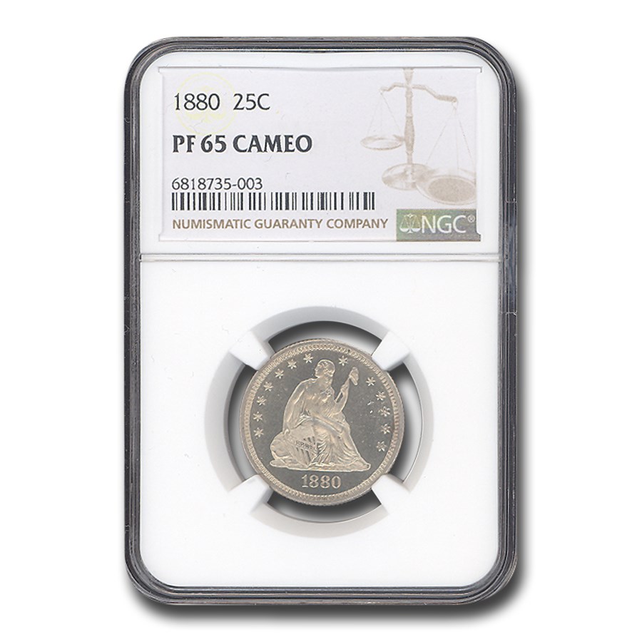 Buy 1880 Liberty Seated Quarter PF-65 Cameo NGC | APMEX