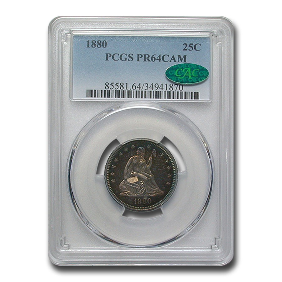 Buy 1880 Liberty Seated Quarter PR-64 Cameo PCGS CAC | APMEX
