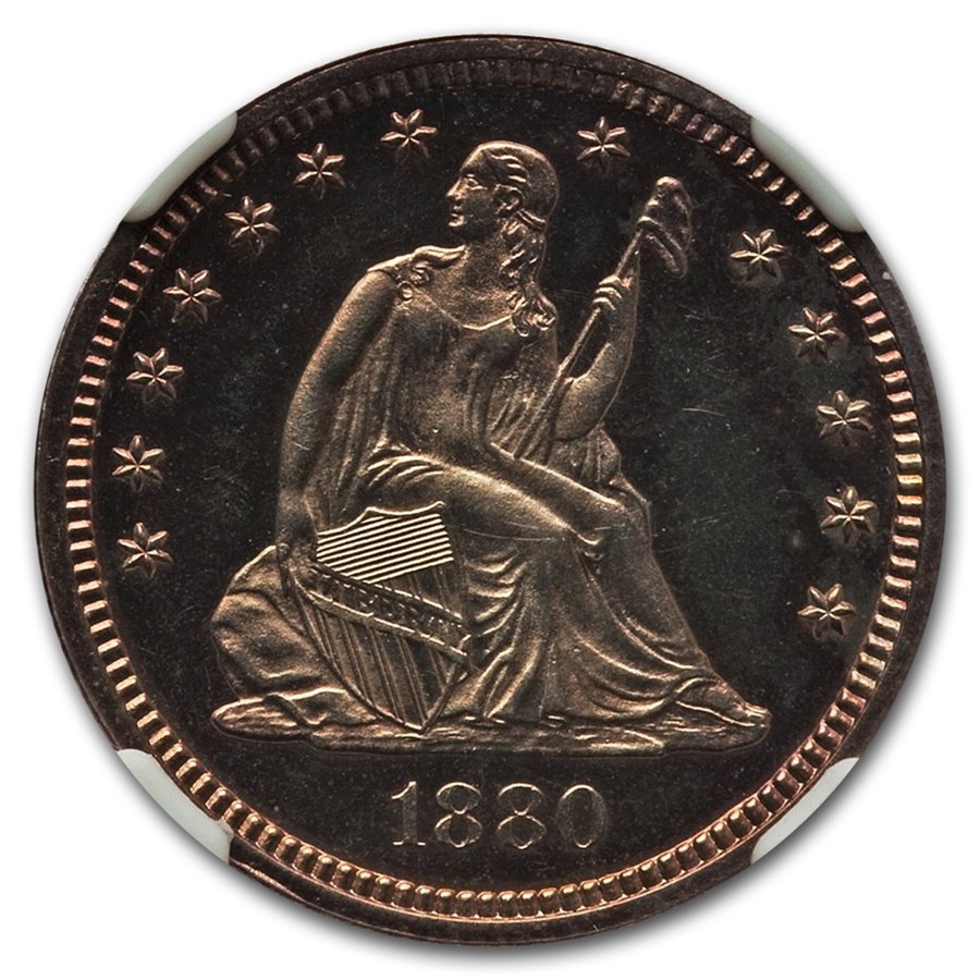 Buy 1880 Liberty Seated Quarter Proof-64 NGC (CAC, Cameo) | APMEX