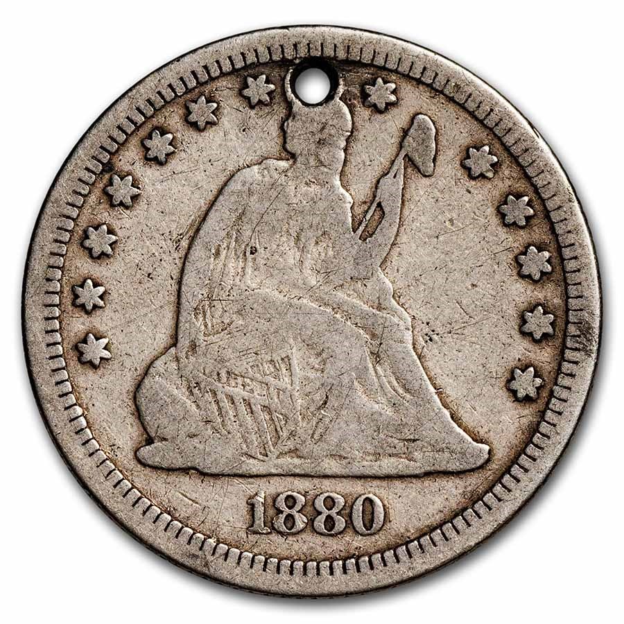Buy 1880 Liberty Seated Quarter VG Details (Holed) | APMEX