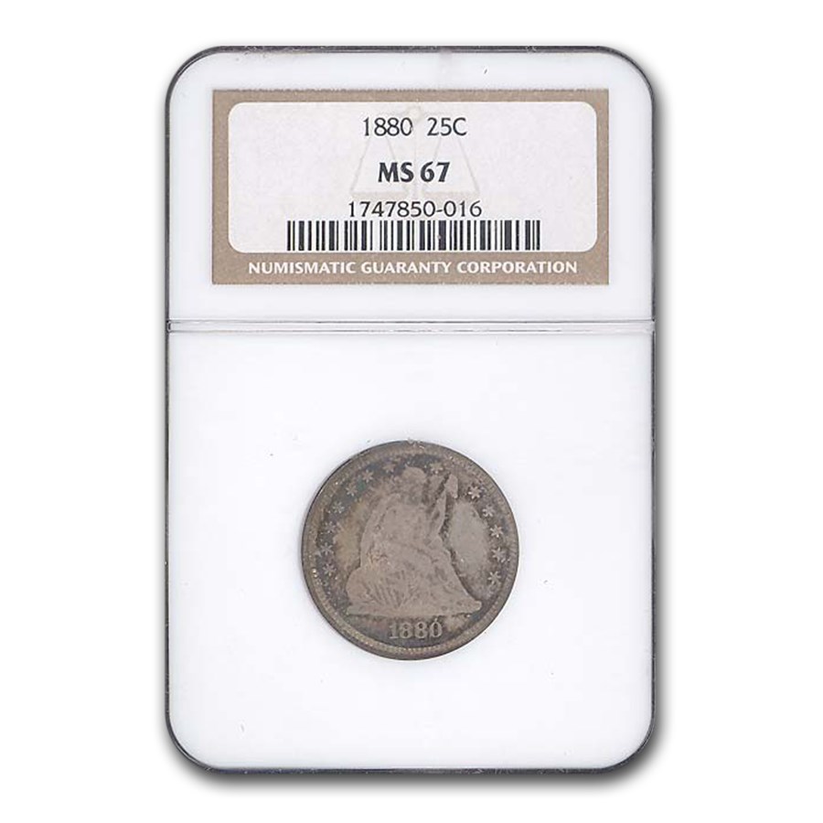 Buy 1880 Liberty Seated Quarter MS-67 NGC | APMEX