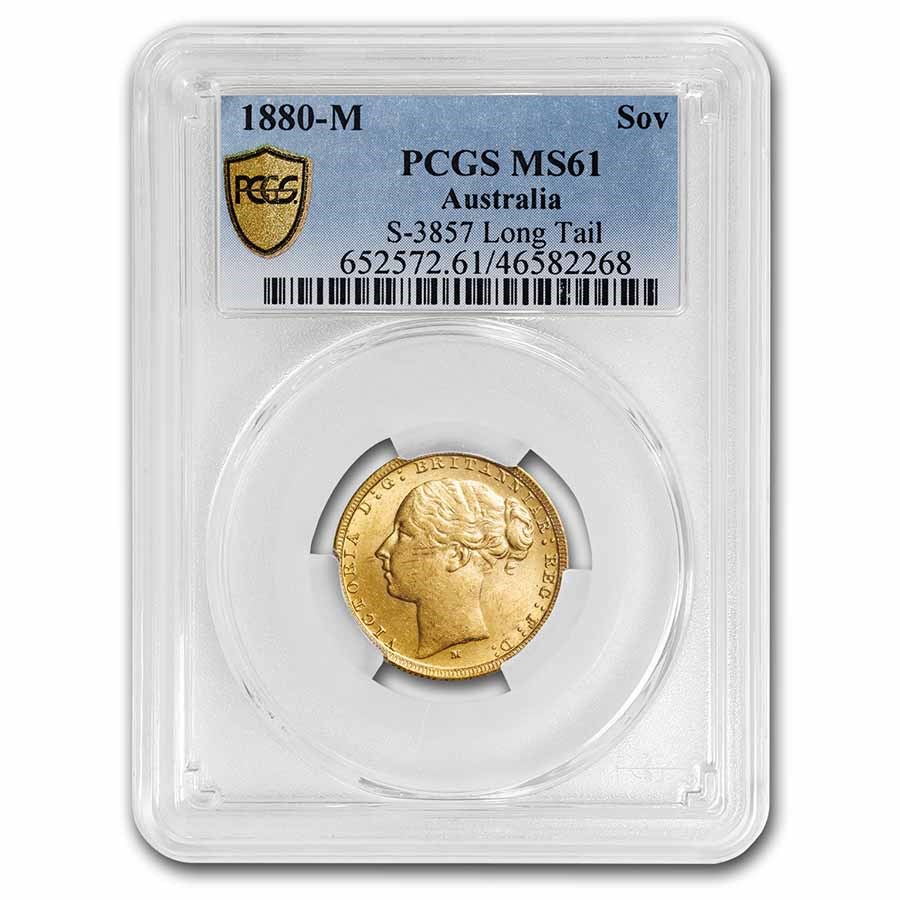 Buy 1880-M Australia Gold Sovereign Young Victoria MS-61 PCGS | APMEX