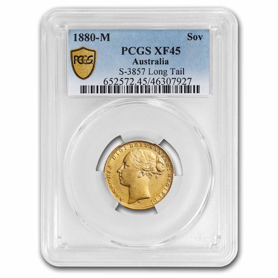 Buy 1880-M Australia Gold Sovereign Young Victoria XF-45 PCGS | APMEX
