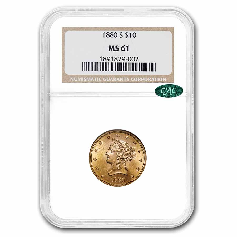 Buy 1880-S $10 Liberty Gold Eagle MS-61 NGC CAC | APMEX