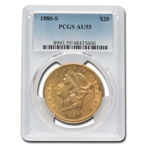 Buy 1880-S $20 Liberty Gold Double Eagle AU-55 PCGS | APMEX