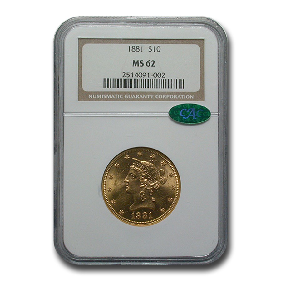 Buy 1881 $10 Liberty Gold Eagle MS-62 NGC CAC | APMEX