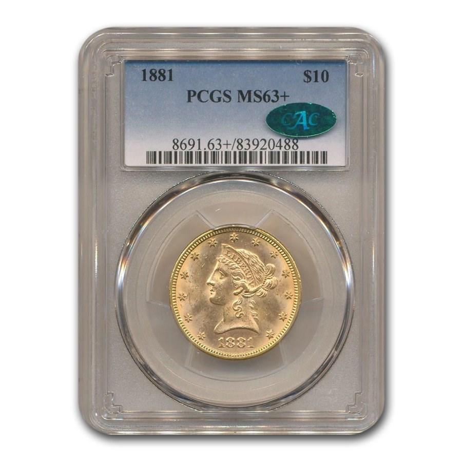 Buy 1881 $10 Liberty Gold Eagle MS-63+ PCGS CAC | APMEX